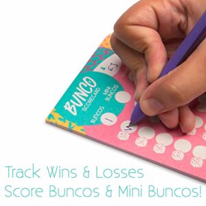 Bunco Scoresheet Refills - 75 Scoreboards & 25 Table Sheet Tally Pads - Must-Have Party Supplies, Fun Learning Activities, & Extra Game Pieces for Family Night, Rec Rooms, & Fundraisers