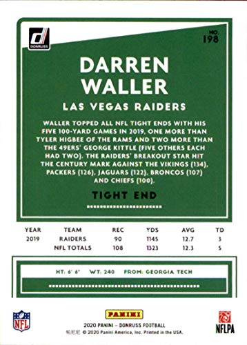 2020 Donruss #198 Darren Waller Las Vegas Raiders Football Card