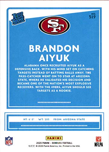 2020 Donruss #319 Brandon Aiyuk San Francisco 49ers Rookie Football Card