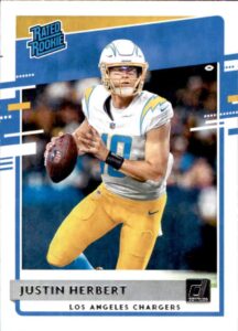 2020 donruss #303 justin herbert los angeles chargers rookie football card