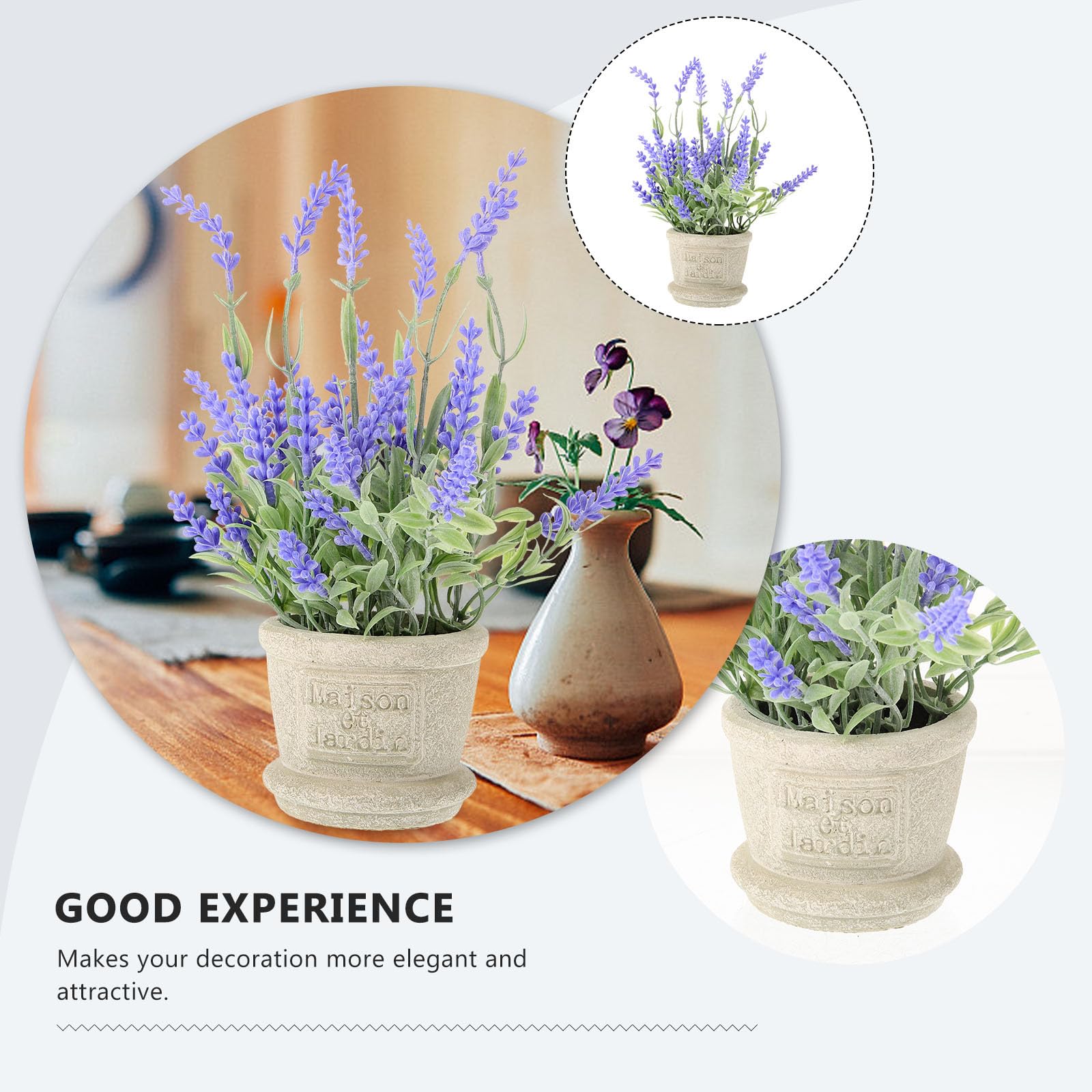 BESPORTBLE Artificial Potted Lavender Plant, Purple, 8.7 x 3.1 x 3.1 inches, Plastic, 1 Count, Indoor Use, Decoration, Party, Office, Wedding, All Seasons