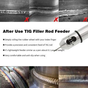 TIG Pen Finger Feeder Welding Rod Holder 1.0-3.2mm (1/32''-1/8'') Welding Wire Pencil Filler TIG-Pen Welding Feed Stick Holder Weld Filler Metal Tool Welder Accessories (Silver TIG-PEN PK-1)