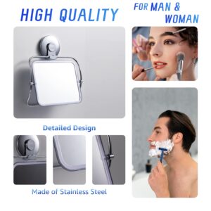 VELMADE Shower Mirror Fogless for Shaving Strong Suction Anti Fog Mirror for Shower Shatterproof Shaving Mirror Fog Free No Drilling Removable Waterproof Fogless Mirror for Bathroom, Gray