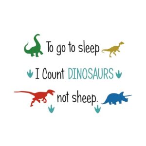 nursery ns-2 count dinosaurs colorful wall decal window stickers for kids, inspirational quote vinyl decorations watercolor classroom art living playroom bedroom kindergarten dorm painting for party