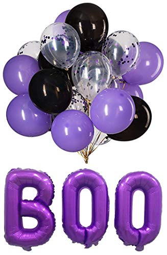 Halloween Party Balloons,Purple Boo Aluminum Foil Banner Balloons for Halloween Party Decorations and Supplies