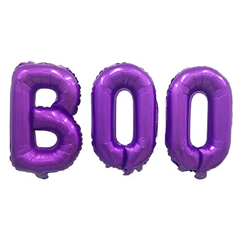 Halloween Party Balloons,Purple Boo Aluminum Foil Banner Balloons for Halloween Party Decorations and Supplies