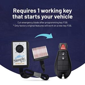 Simple Key, Key Fob and Key Programmer with Interchangeable 3 & 4 Button Keypads, Key Replacement Kit, Simple Key Programmer for Car Remote Start and Keyless Entry