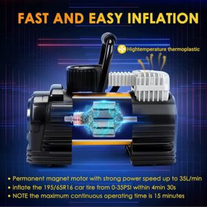 AstroAI Tire Inflator Air Compressor Portable Air Pump for Car Tires 12V DC Digital Tire Pump 150PSI with Emergency LED Light for Cars, Trucks, Motorcycles and Other Inflatables