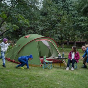 KAZOO Waterproof Camping Tent 4 Person Family Backpacking Tents 4 People Lightweight Hiking Tents 4 Man Aluminum Frame Double Layer