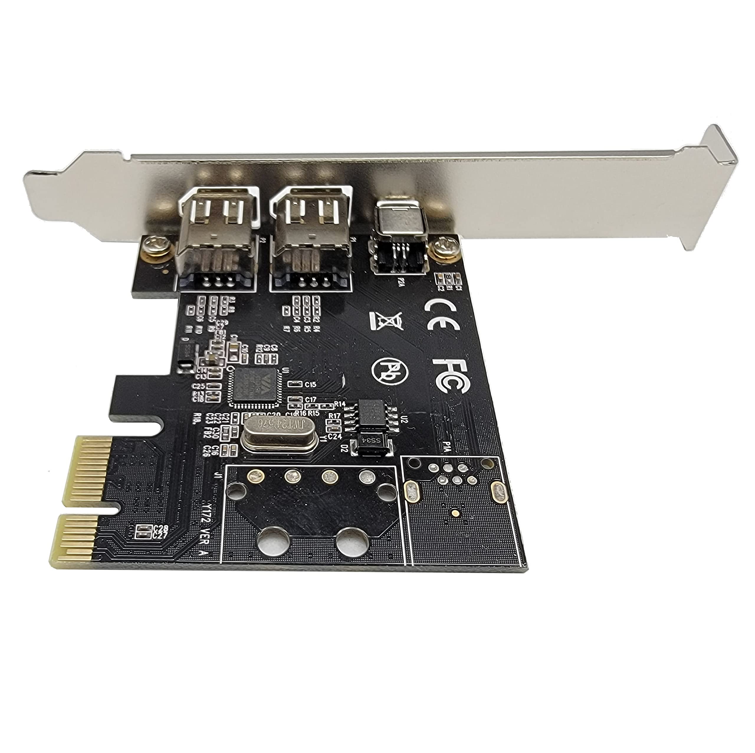 YOTOCAP 3 Port PCI-E Firewire Card IEEE 1394A x 2 + Mini 1394A Controller Card Adapter Dual Chipset for Win 7/8/10