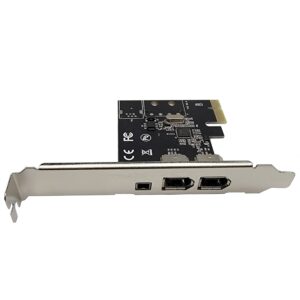 YOTOCAP 3 Port PCI-E Firewire Card IEEE 1394A x 2 + Mini 1394A Controller Card Adapter Dual Chipset for Win 7/8/10