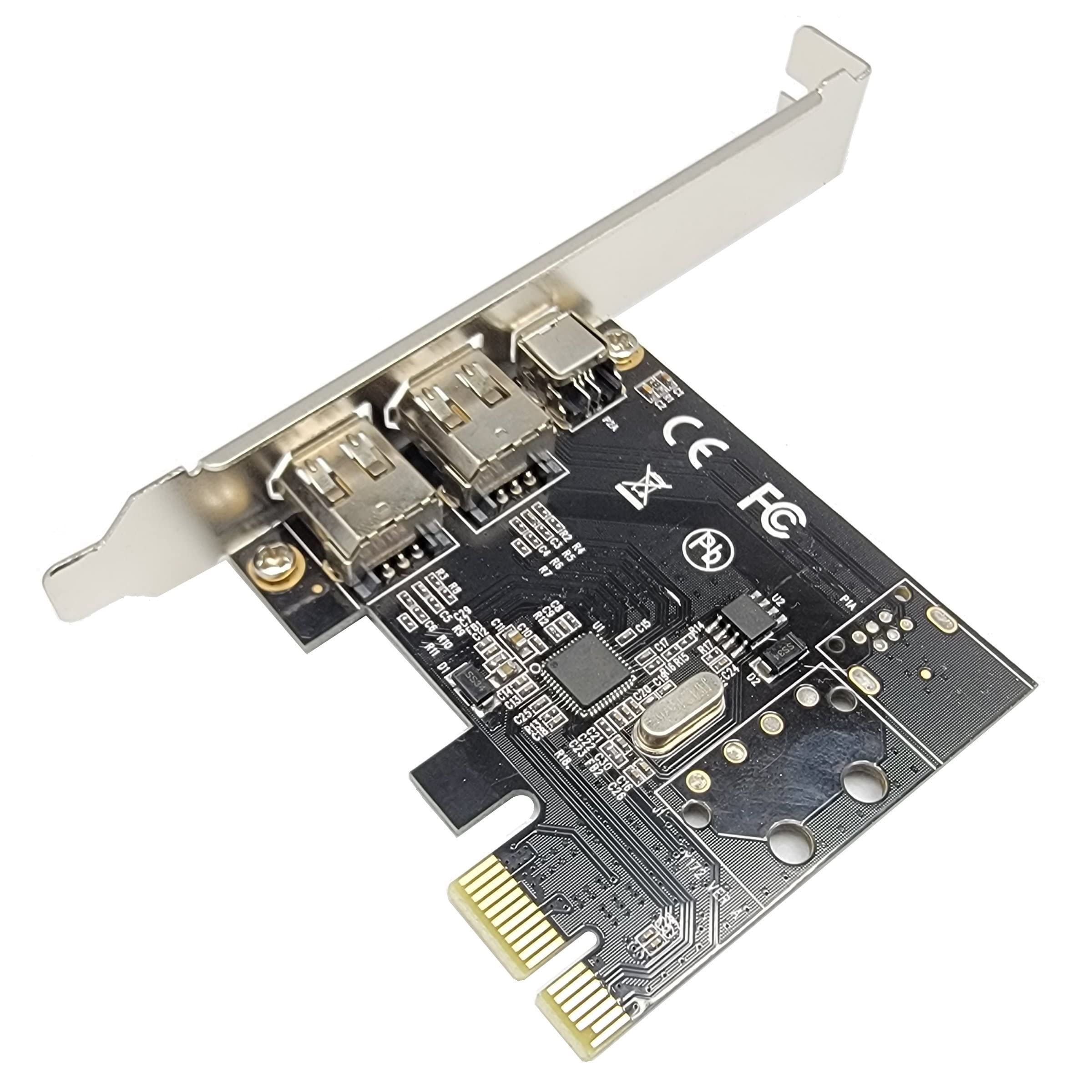 YOTOCAP 3 Port PCI-E Firewire Card IEEE 1394A x 2 + Mini 1394A Controller Card Adapter Dual Chipset for Win 7/8/10