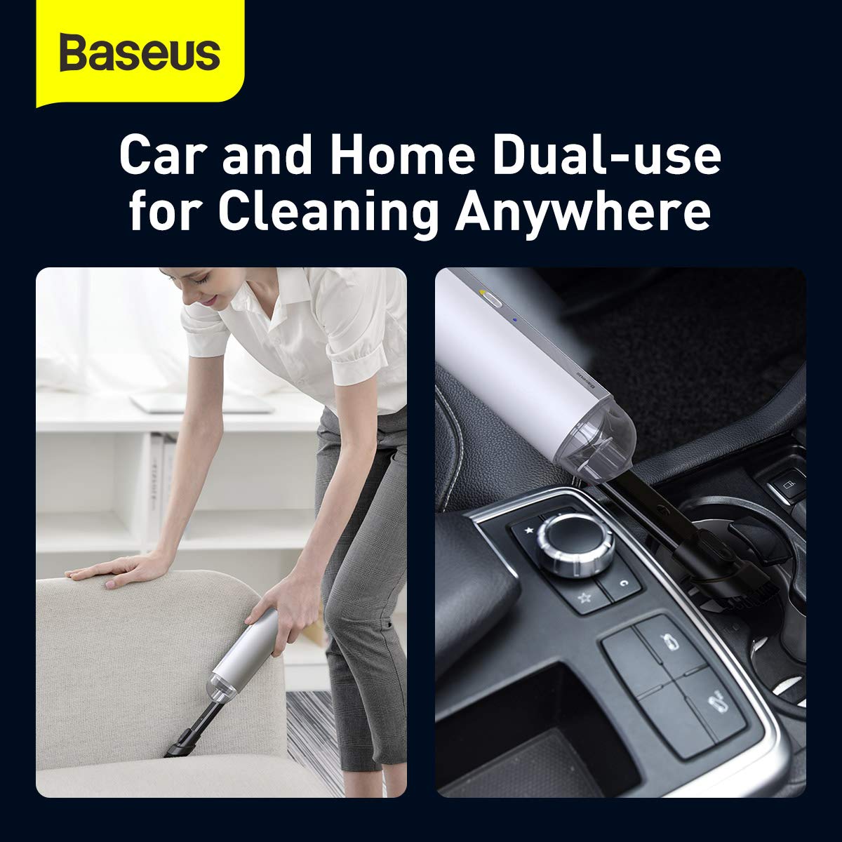 Baseus Handheld Vacuum Cleaner Cordless Car Vacuum 70W Power Mini Vacuum Cleaner Home Kitchen Cleaning Cacuum Cleaner Handheld Car Vacuum for Car