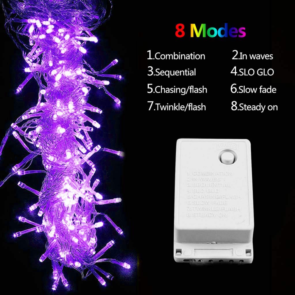 Curtain String Lights LED Fairy Net Light 8 Modes Twinkle Plug Control Timer Firefly Starry Night Lamp Halloween Christmas Tree Bushes Wall Backdrop Tapestry Decor (Purple, 6.6X9.8ft)