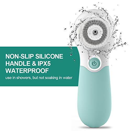 Facial Cleansing Brush Electric Facial Exfoliating Massage Brush with 3 Cleanser Heads and 2 Speeds Adjustable for Deep Cleaning, Removing Blackhead, Face Massaging