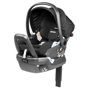 peg perego primo viaggio 4-35 lounge - reclining rear facing infant car seat - includes base with load leg & anti-rebound bar - for babies 4 to 35 lbs - made in italy - onyx (black)