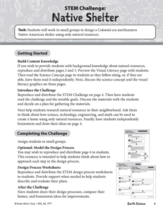 stem challenge: build a native american shelter