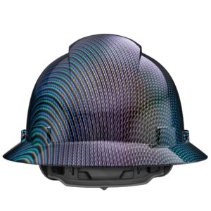 Acerpal Full Brim Non-Vented Color Weave Carbon Fiber Design Gloss Finish OSHA Hard Hat with 6-Point Suspension