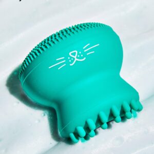 I Dew Care Cleansing Tool - Pawfect Face Scrubber | 3-in-1 Cute Silicone Pore Cleanser, Exfoliator, and Massager with Sponge