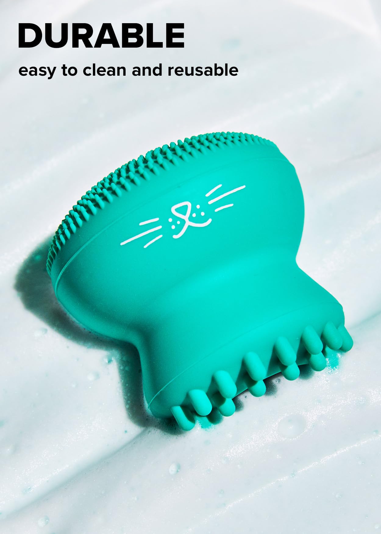 I Dew Care Cleansing Tool - Pawfect Face Scrubber | 3-in-1 Cute Silicone Pore Cleanser, Exfoliator, and Massager with Sponge