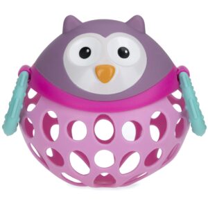 Nuby Interactive Silly Shakers Rattle Teether Toy, Characters Vary - Lion, Owl, Penguin