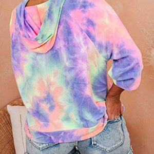 VISLILY Plus Size Hoodies for Women 4X Color Block Fall Sweaters ZQ 26W