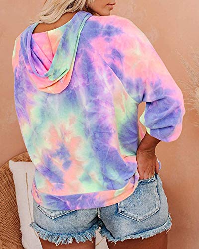 VISLILY Plus Size Hoodies for Women 4X Color Block Fall Sweaters ZQ 26W