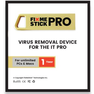 FixMeStick PRO Virus Removal for Business - Unlimited Use on Unlimited Laptops and Desktops (PCs and Macs) for 1 Year - Works with Your Antivirus