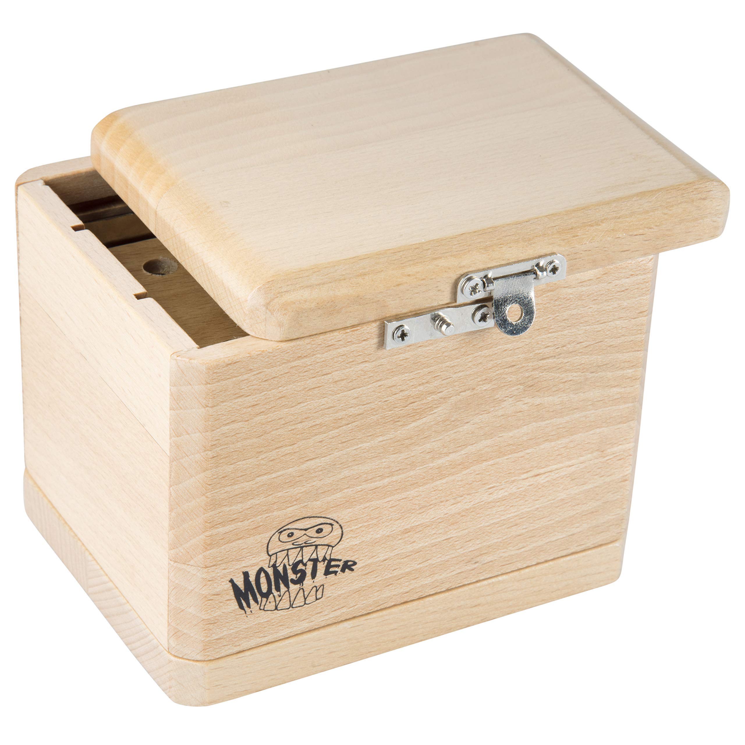 Monster Misdirection Theft-Deterrent TCG Wooden Deck Box- Fake Latch Won't Open, Slide Secret Anti-Theft Puzzle Top Lock To Open- compatible with MTG, Magic the Gathering, Yugioh & Pokémon decks