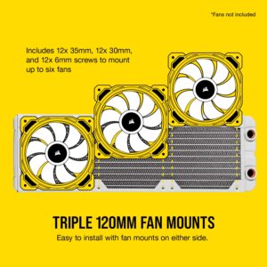 CORSAIR Hydro X Series XR5 360mm Water Cooling Radiator - Triple 120mm Fan Mounts - Premium Copper Construction - Easy Installation - White