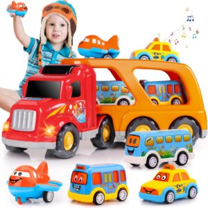 nicmore carrier truck toddler toys car: toys for 2 3 4 year old boy 5 in 1 transport toys for kids age 2-3 2-4 | 18 months 2 year old boy girl birthday gifts