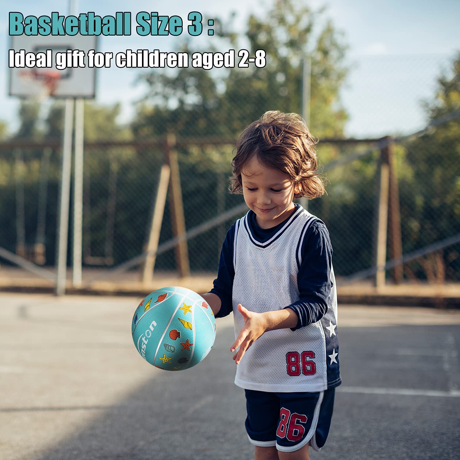 Senston Kids Basketball Size 3, Mini Basketball Toddlers Basketball Ball for Girls Boy, Gifts for Kids…