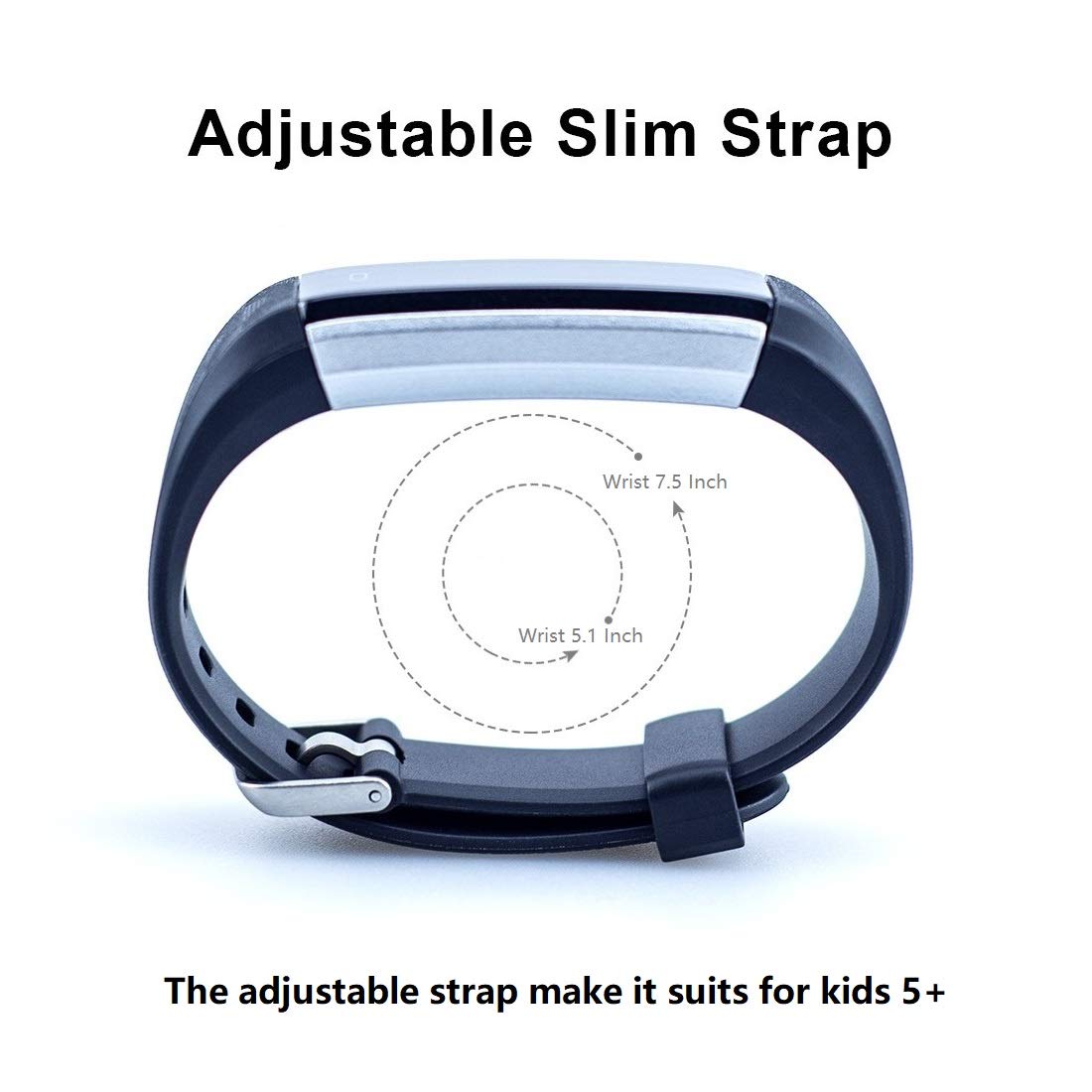 BIGGERFIVE Slim Fitness Tracker Watch for Kids Girls Boys Teens, Waterproof Activity Tracker with Pedometer, Calorie and Step Counter, Sleep Monitor, Silent Alarm Clock