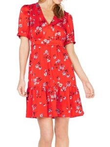 jill jill stuart women's dress bright a-line floral ruffle red 2