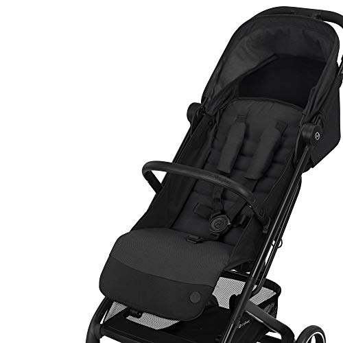 CYBEX Beezy Stroller, Lightweight Baby Stroller, Compact Fold, Compatible with All CYBEX Infant Seats, Stands for Storage, Easy to Carry, Multiple Recline Positions, Travel Stroller, Deep Black