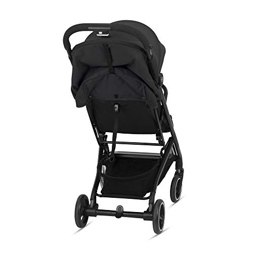 CYBEX Beezy Stroller, Lightweight Baby Stroller, Compact Fold, Compatible with All CYBEX Infant Seats, Stands for Storage, Easy to Carry, Multiple Recline Positions, Travel Stroller, Deep Black