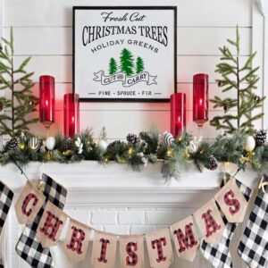 8Pcs Large Christmas Stencils-12x12 Inches Reusable Merry Christmas Stencils Including Candy Cane/Christmas Tree/Gingerbread/Reindeer/Jingle All The Way, Make Your Own Farmhouse Christmas Wood Signs