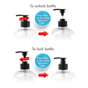 2 Pack Empty Pump Bottles - Plastic Pump Dispenser Bottle With Black Pump, Gift Box, And Collapsible Funnel For Hair Shampoo, Conditioner, Hand Soap, Laundry Detergent, And Hand Lotion