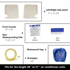 BJADE'S Mini Split Air Conditioner Cleaning Cover Bag Kit,with Drain Hose and Two Sides Support Plates,Dust Washing Clean Bag for Wall Mounted AC Units(L)