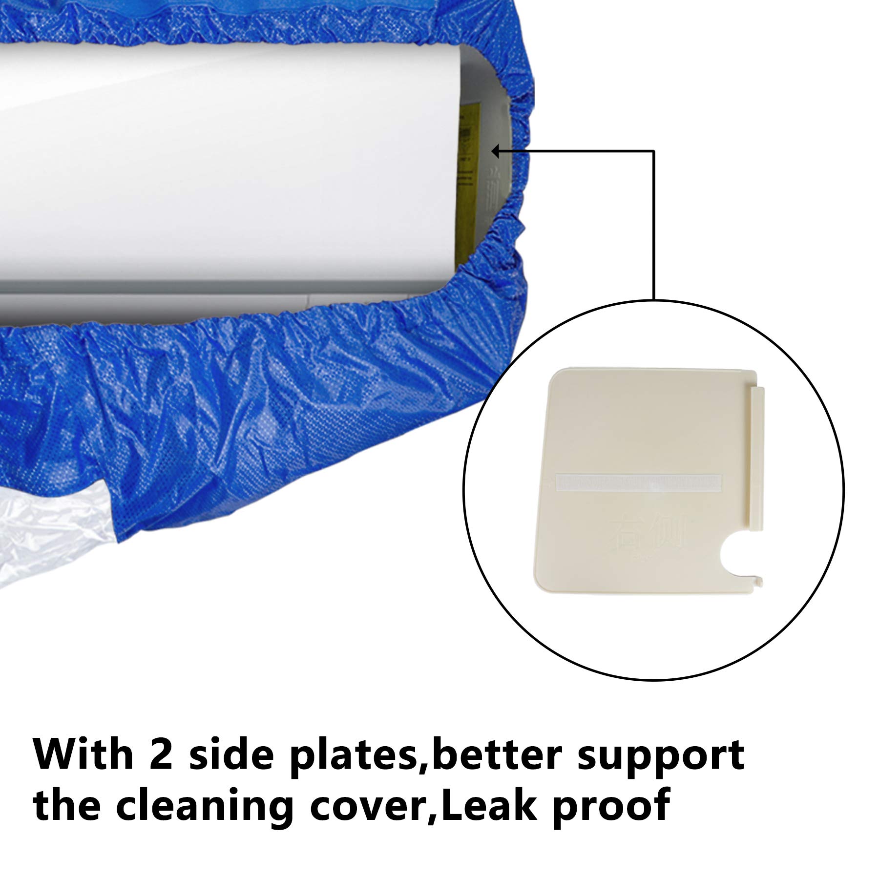 BJADE'S Mini Split Air Conditioner Cleaning Cover Bag Kit,with Drain Hose and Two Sides Support Plates,Dust Washing Clean Bag for Wall Mounted AC Units(L)