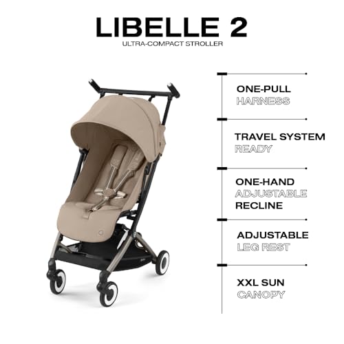 CYBEX Libelle Stroller, Ultra-Lightweight Stroller, Small Fold Stroller, Hand Luggage Compliant, Compact Stroller, Fits CYBEX Car Seats (Sold Separately), Infants 6 Months+, River Blue