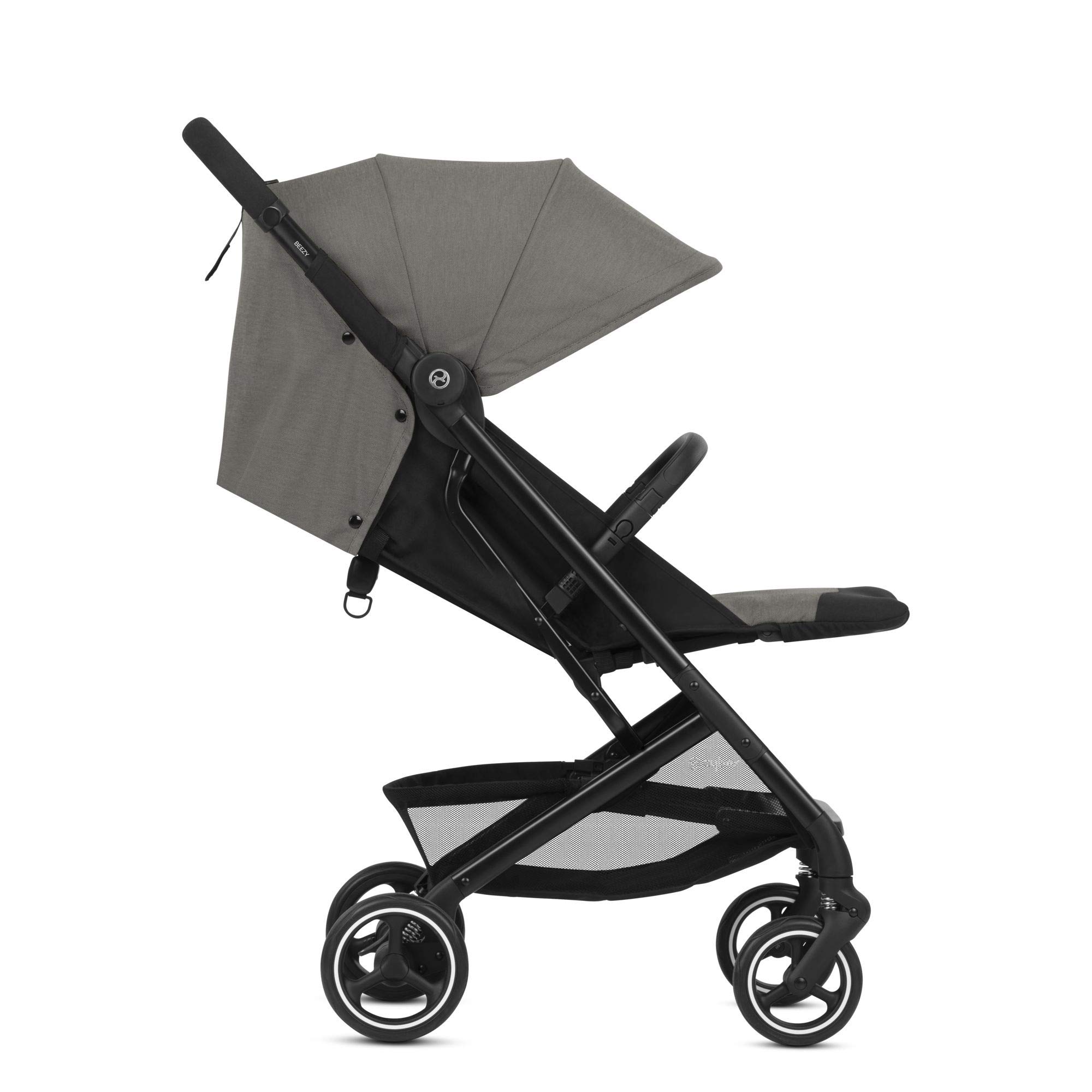 CYBEX Beezy Stroller, Lightweight Baby Stroller, Compact Fold, Compatible with All CYBEX Infant Seats, Stands for Storage, Easy to Carry, Multiple Recline Positions, Travel Stroller, Soho Grey