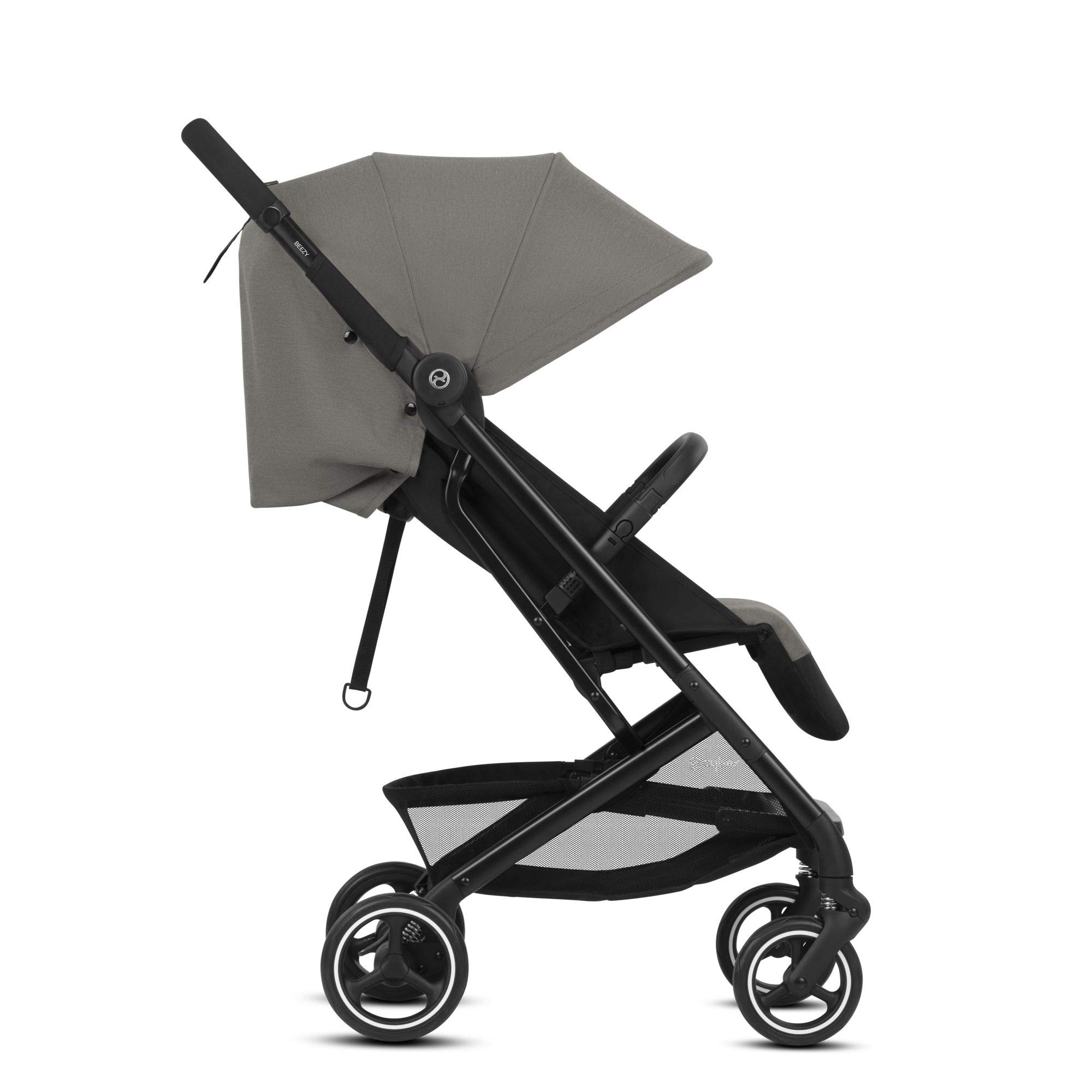 CYBEX Beezy Stroller, Lightweight Baby Stroller, Compact Fold, Compatible with All CYBEX Infant Seats, Stands for Storage, Easy to Carry, Multiple Recline Positions, Travel Stroller, Soho Grey