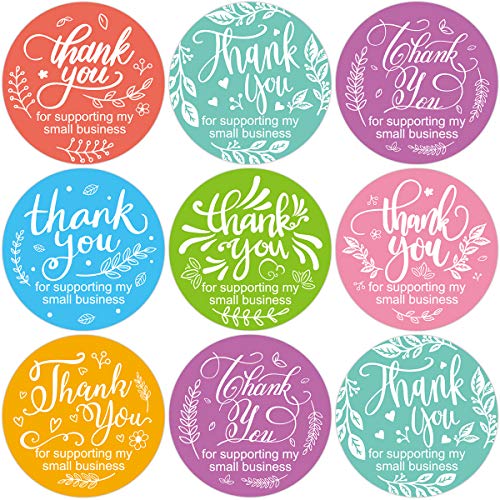 600PCS Thank You for Supporting My Small Business Stickers Labels for Handmade Shopping Small Shop Business Stickers 2 Inch 7 Designs