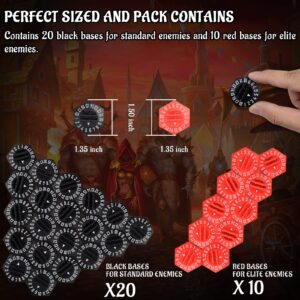 Gloomhaven Standee Bases Pack of 27 Plastic Hex Monster Stand with Health Tracker and Status Token Slots