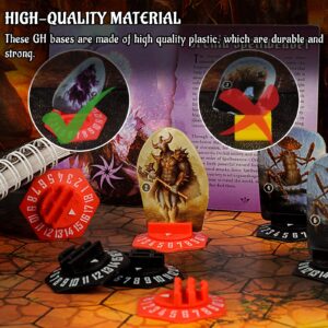 Gloomhaven Standee Bases Pack of 27 Plastic Hex Monster Stand with Health Tracker and Status Token Slots