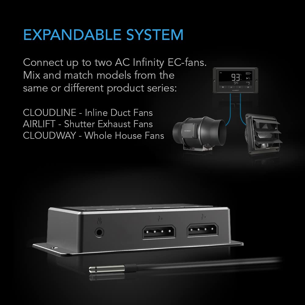 AC Infinity Controller 67, Smart Bluetooth Fan Controller with Temperature, Humidity, Schedules, Grow Cycles, Dynamic Speed Programming for CLOUDLINE Airlift Fans Cooling and Ventilation