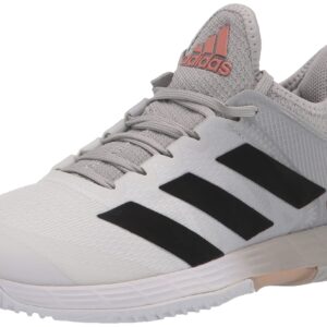 adidas Women's Adizero Ubersonic 4 Tennis Shoe, Grey/Black/White, 6.5