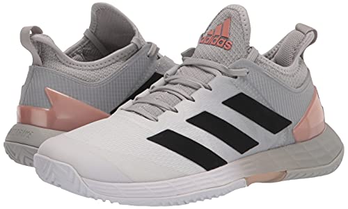 adidas Women's Adizero Ubersonic 4 Tennis Shoe, Grey/Black/White, 6.5