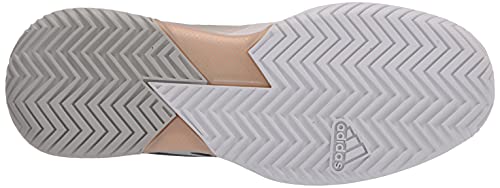 adidas Women's Adizero Ubersonic 4 Tennis Shoe, Grey/Black/White, 6.5